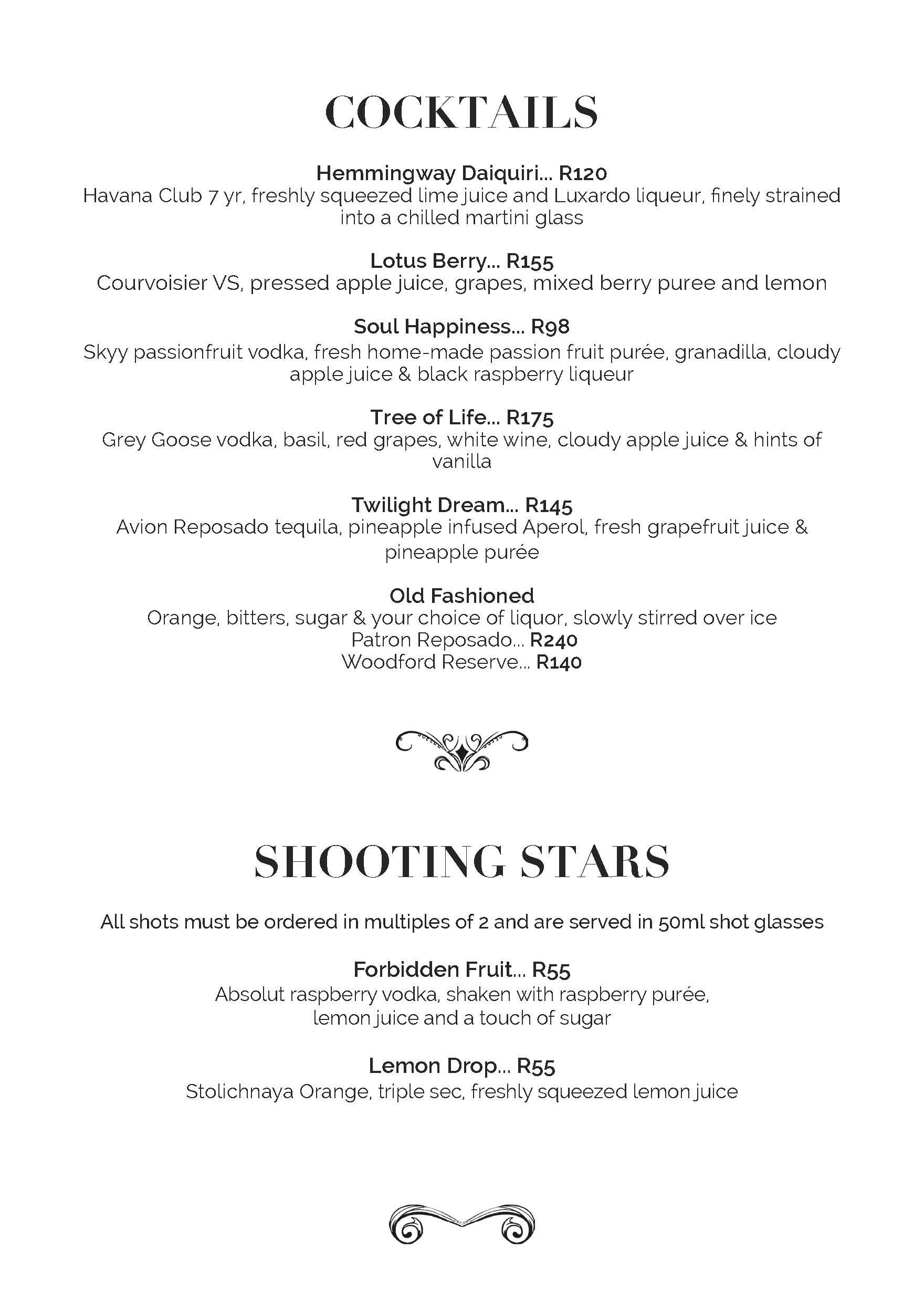 Menu – Kloof Street House